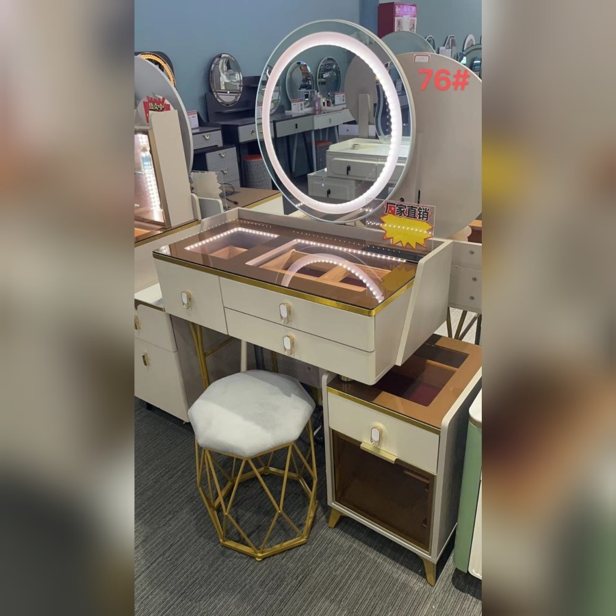 Jual meja rias minimalis lampu LED make up table - Meja Rias | Shopee ...