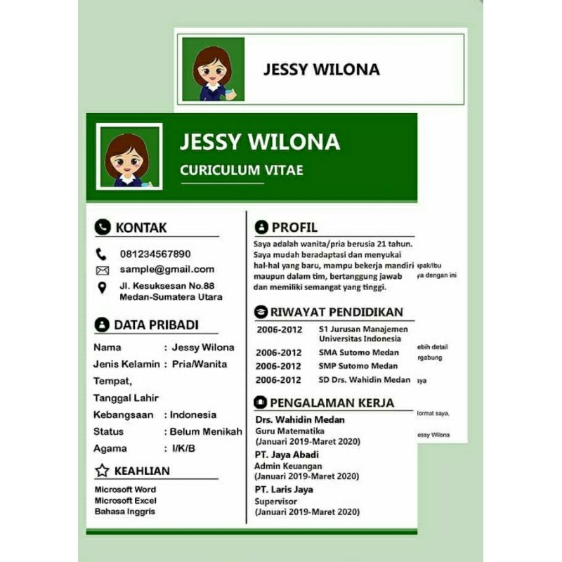 Jual Jasa DESAIN CV Bagus Hasil sesuai Keinginan | Edit CV | Design CV ...