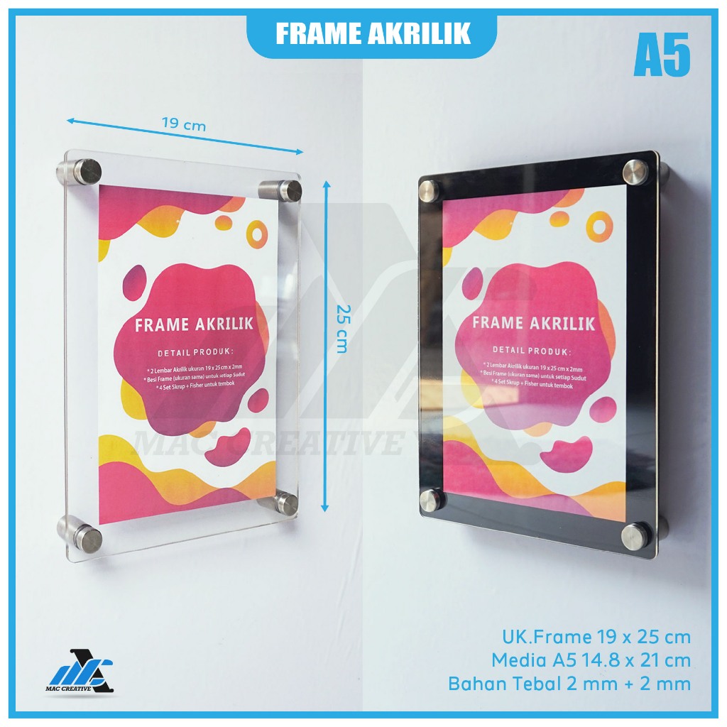 Jual FRAME AKRILIK A5 - POSTER AKRILIK DINDING - FRAME FOTO - UKURAN A5 | Shopee Indonesia
