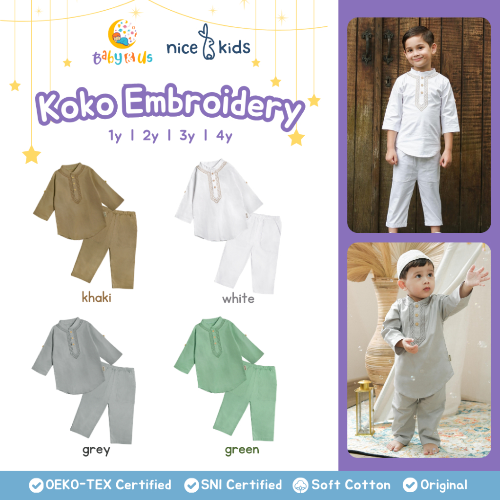 Jual Nice Kids Raya Collection - Koko Embroidery Set (Pakaian Muslim 1 ...
