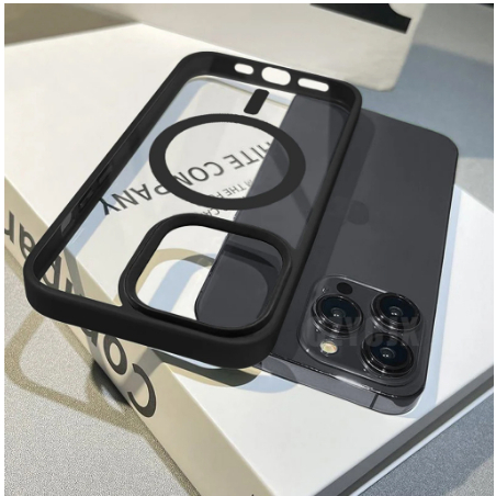 Jual Hybrid Black Clear HD Magsafe Case iP X XR Xs Max16e 17 Air 12 13 ...