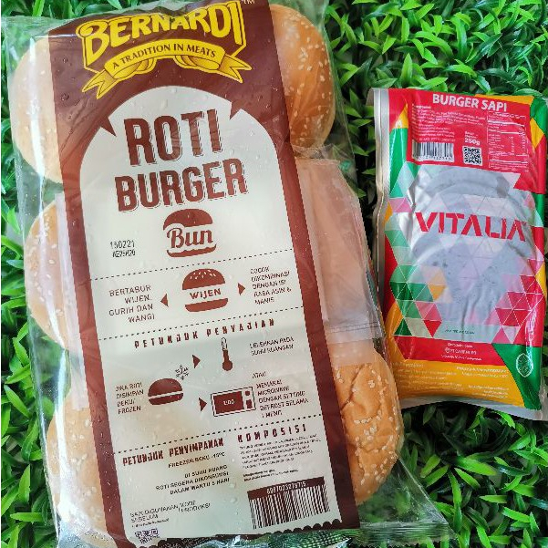 Jual Paket Burger Vitalia BESAR - Roti Burger Besar isi 6 & Burger Sapi ...