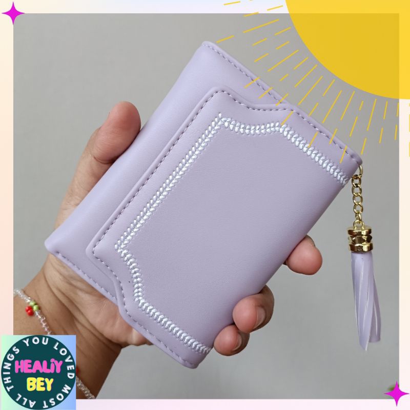 Jual Dompet Lipat Tiga Midi Kancing Rumbai - Lilac (Taomicmic) | Shopee ...