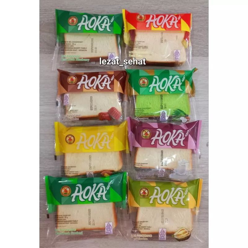 Jual Aoka Roti Panggang Lembut 1 Dus isi 60pcs tersedia satuan rasa dan ...