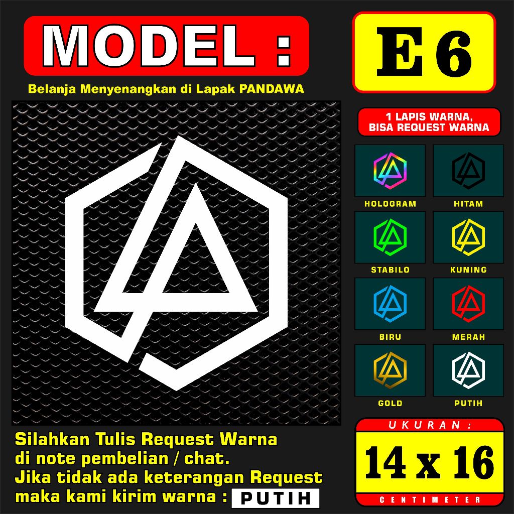 Jual Stiker Cutting Reflektive : " LINKIN PARK " Ukuran : SEDANG | Shopee Indonesia