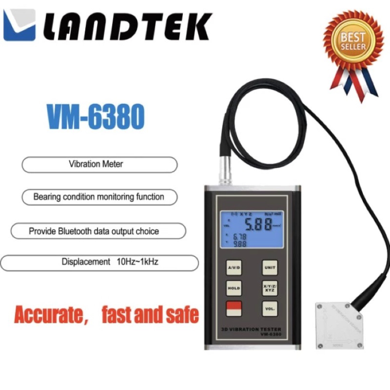Jual 3d Vibration Tester 3 Axis Vm 6380 Meter Gauge Vm6380 Landtek Vibromet Shopee Indonesia
