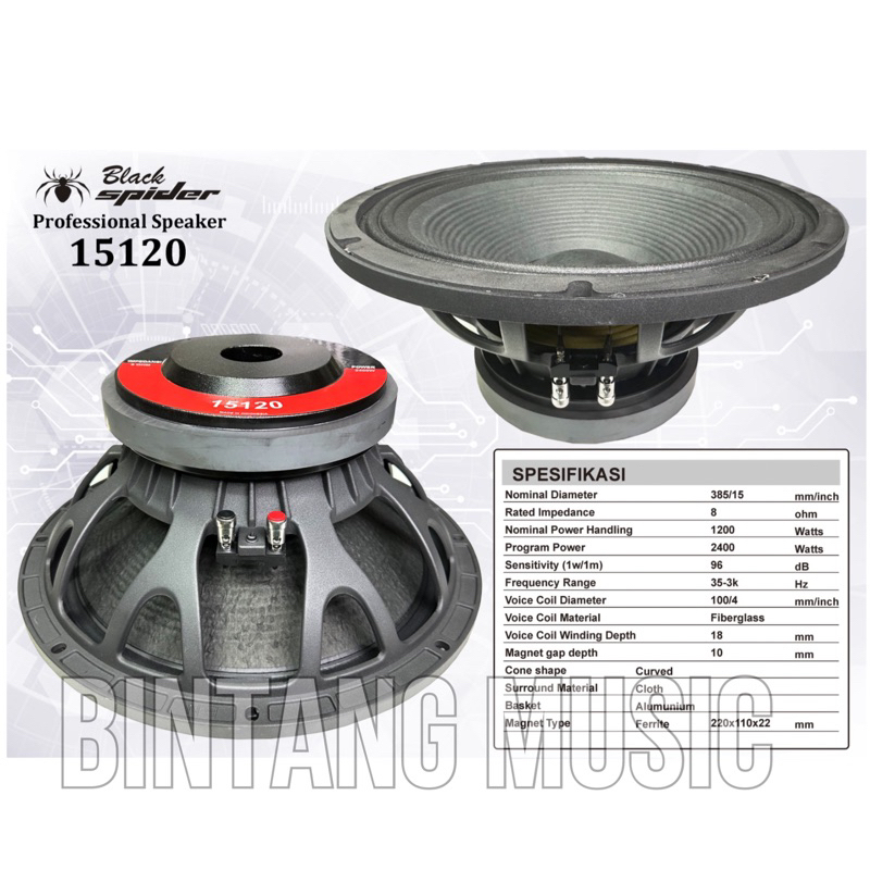 Jual Speaker komponen blackspider 15120 array original Speaker black ...
