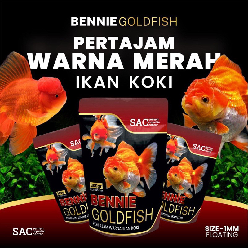 Jual Pakan Premium Ikan KOKI BENNIE GOLD FISH Untuk Warna Lebih Tajam 1mm | Shopee Indonesia