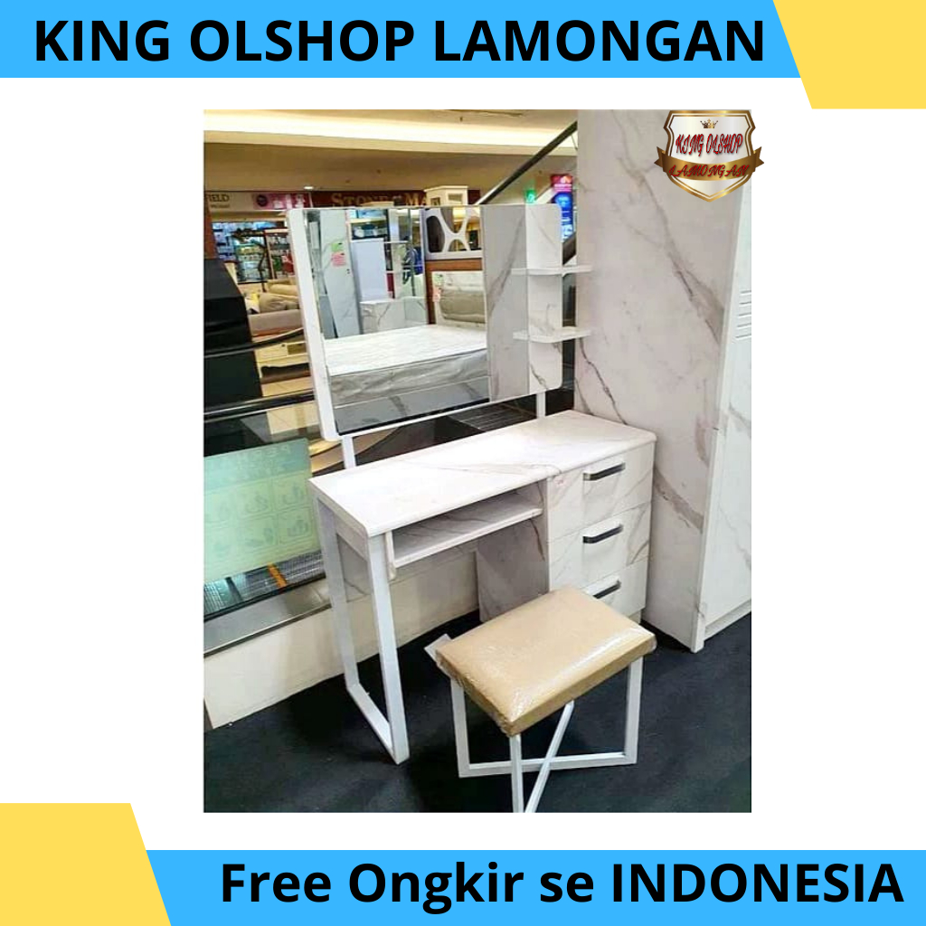 Jual Meja Rias SIANTANO Marble 01 + Kaca [LAMONGAN] | Shopee Indonesia