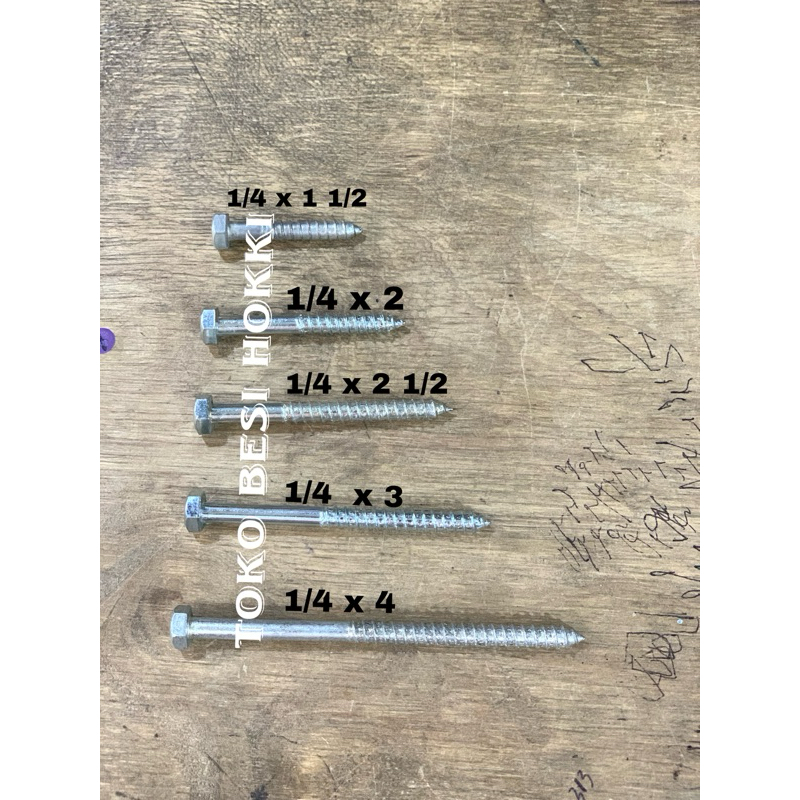 Jual ( 5 Pcs ) Baut Deskrup / Deskrup Baut Cacing ( 1/4 ) | Shopee ...