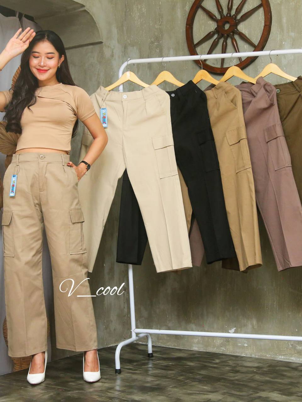 Jual Celana Cargo Wanita Highwaist Premium Jumbo || Cargo Pants Wanita ...