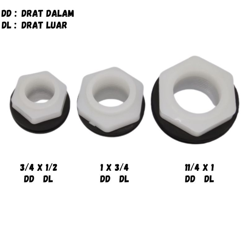 Jual Mur Toren/Mur Tandon/Drat Toren 1 Inch 3/4 Inch 1/2 Inch Warna ...
