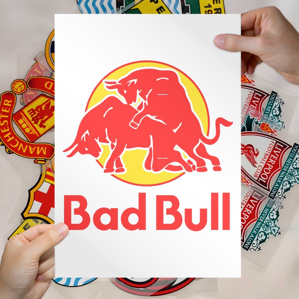 Jual Sablon Print DTF Digital Logo Parodi Red Bull Bad Bull Siap ...