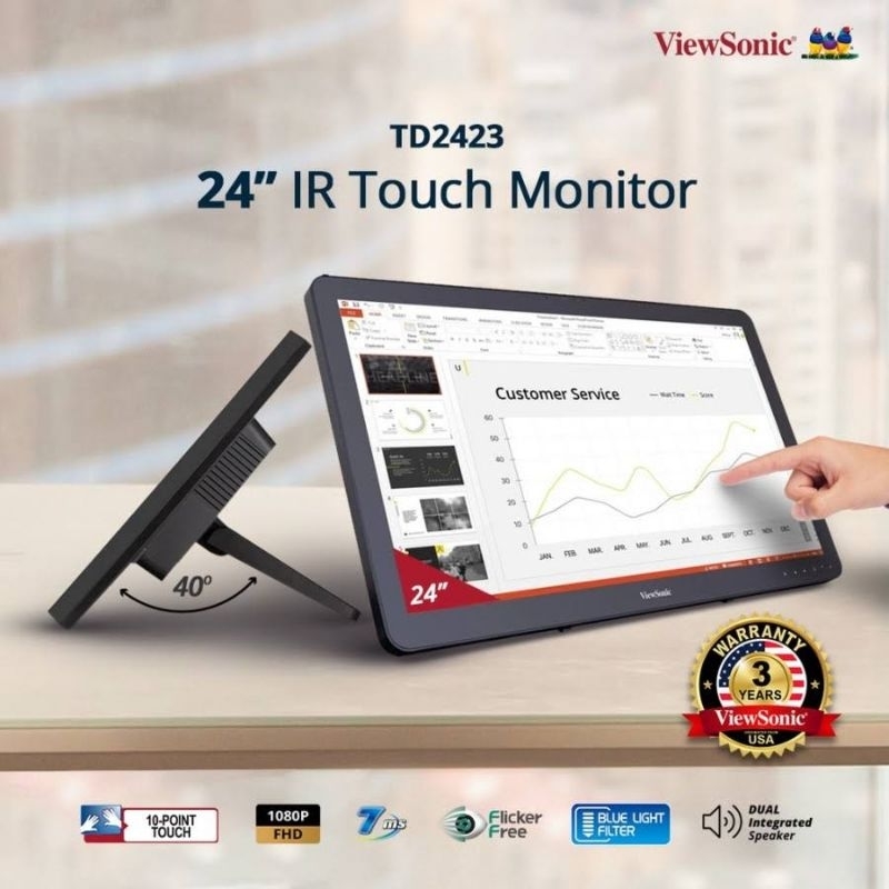 Jual Viewsonic Monitor Touchscreen 24inch TD2423 | Shopee Indonesia