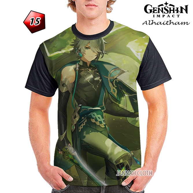 Jual Kaos Genshin Impact Alhaitham Dendro Sword Kode GI-15 Printing ...