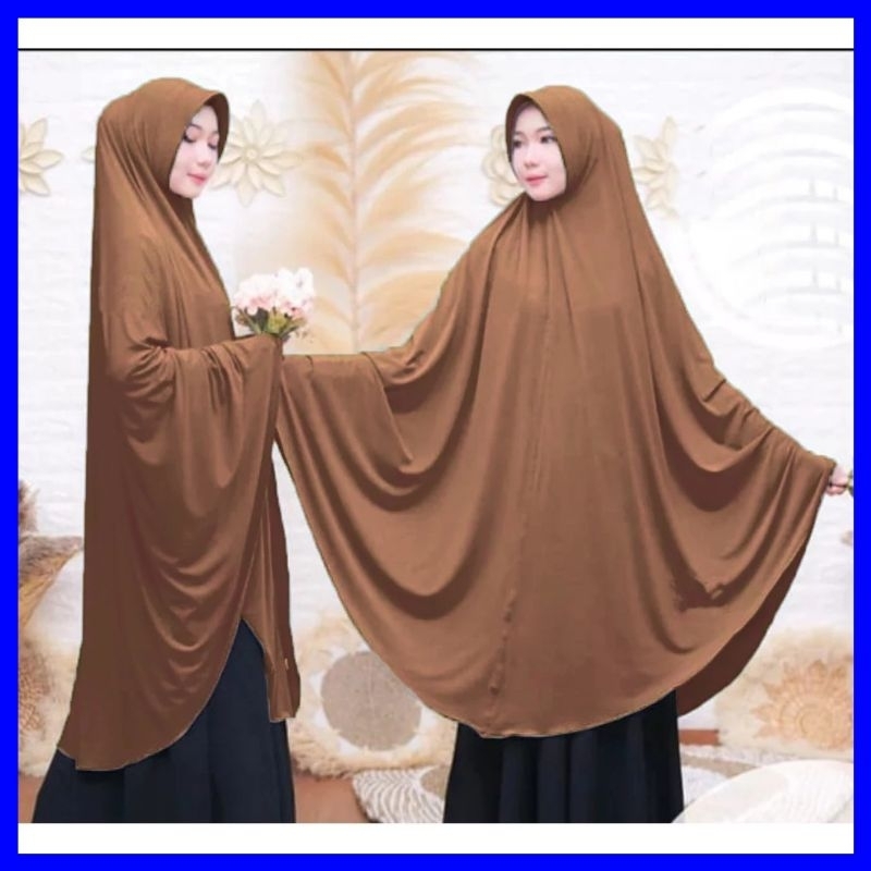 Jual (COD) SUPER JUMBO XXXXL HIJAB HAJI UMROH KHIMAR SYAR'I POLOS JERSEY PED ANTEM Kerudung ...
