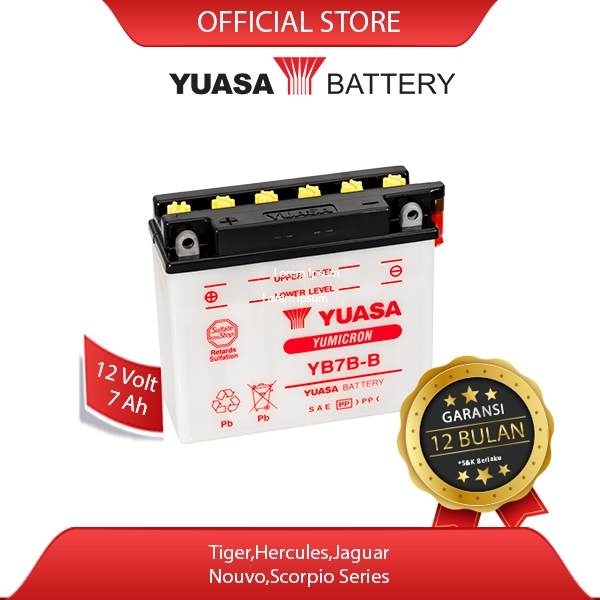 Jual Yuasa Aki Motor YB7B-B-BA 100% ORIGINAL | Shopee Indonesia