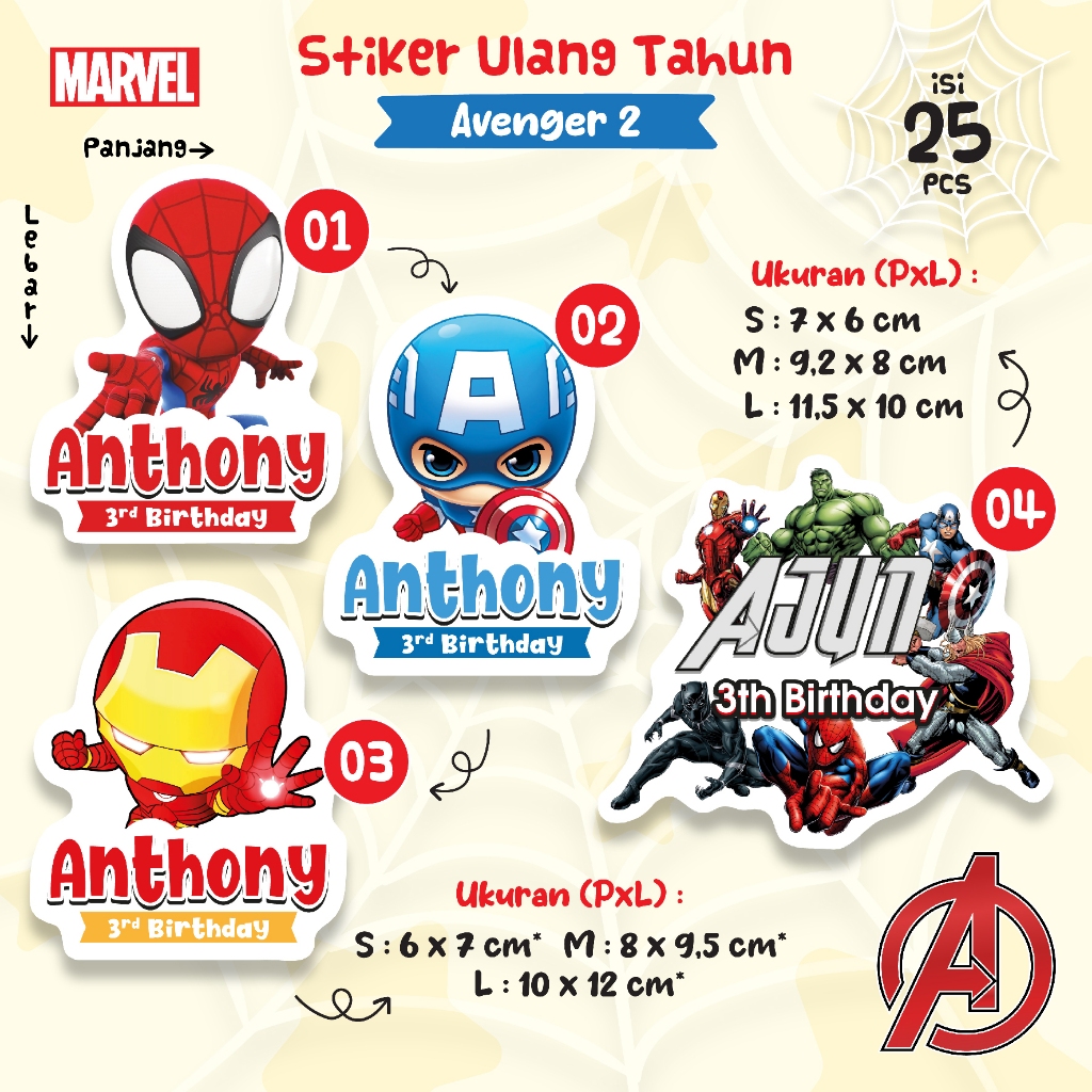 Jual STIKER LABEL ULANG TAHUN CUSTOM / BIRTHDAY STICKER CUSTOM (ISI ...