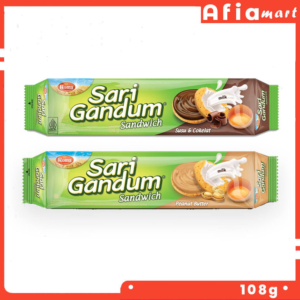 Jual Roma Sari Gandum Rasa Cokelat/ Peanut 108gr | Shopee Indonesia