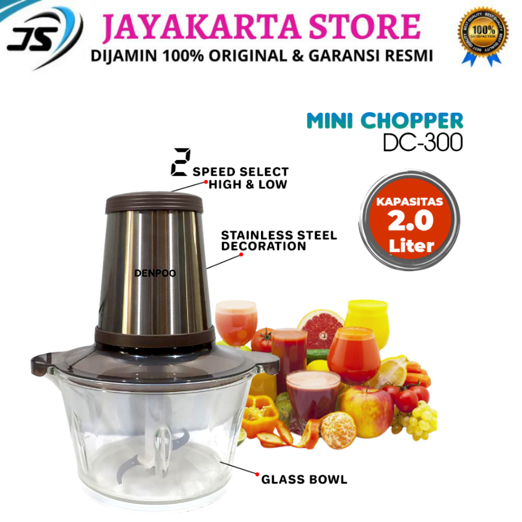 Jual Mesin Giling Daging / Buah Mini Chopper Denpoo DC-300 | Shopee ...