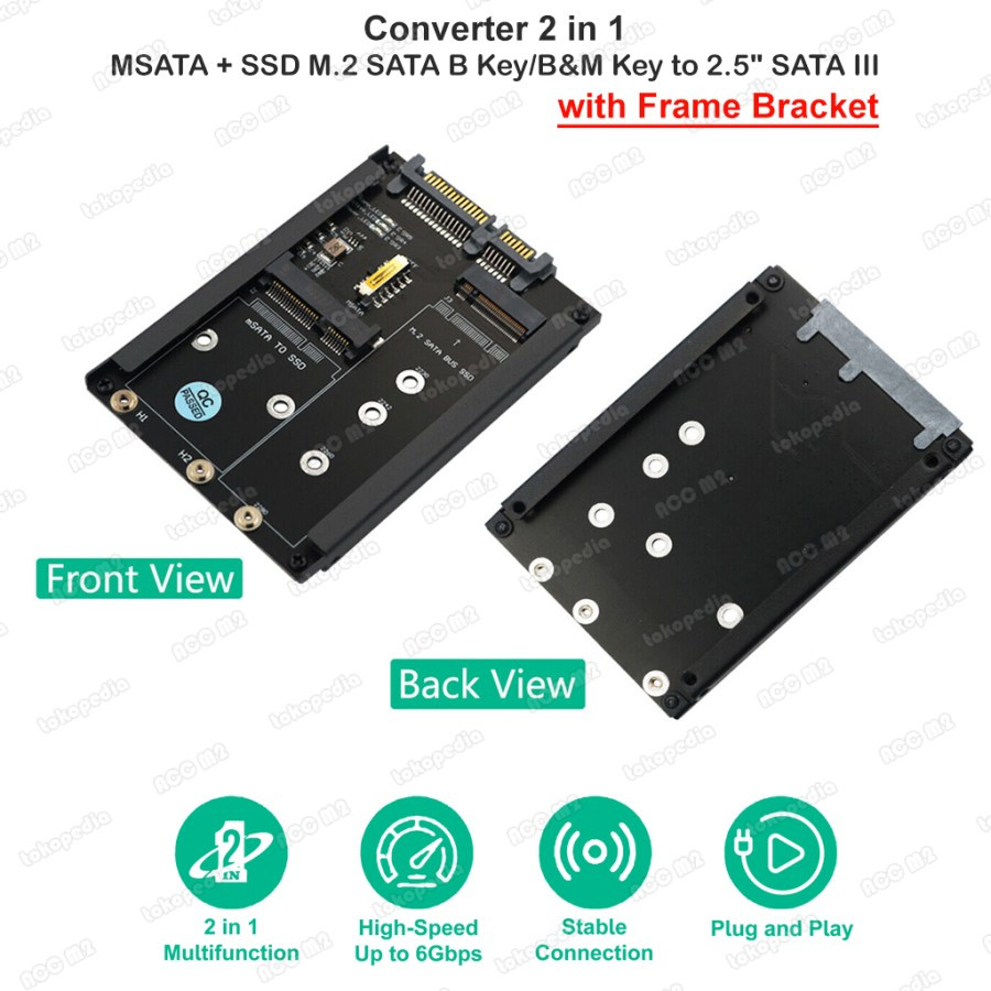 Jual Converter 2 in 1 MSATA + SSD M.2 SATA B Key/B&M Key to 2.5" SATA ...