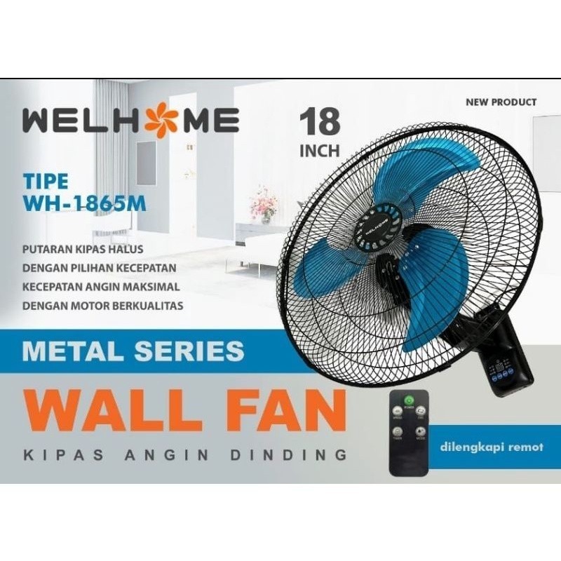 Jual KIPAS ANGIN DINDING/WALL FAN TORNADO WELHOME WH 1865 18 inch ...