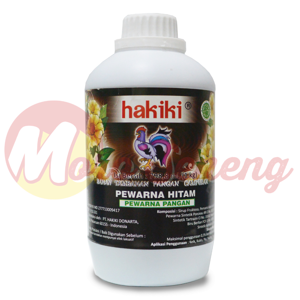 Jual Pewarna Hakiki Hitam 1 kg Botol Besar Pewarna Makanan Food ...