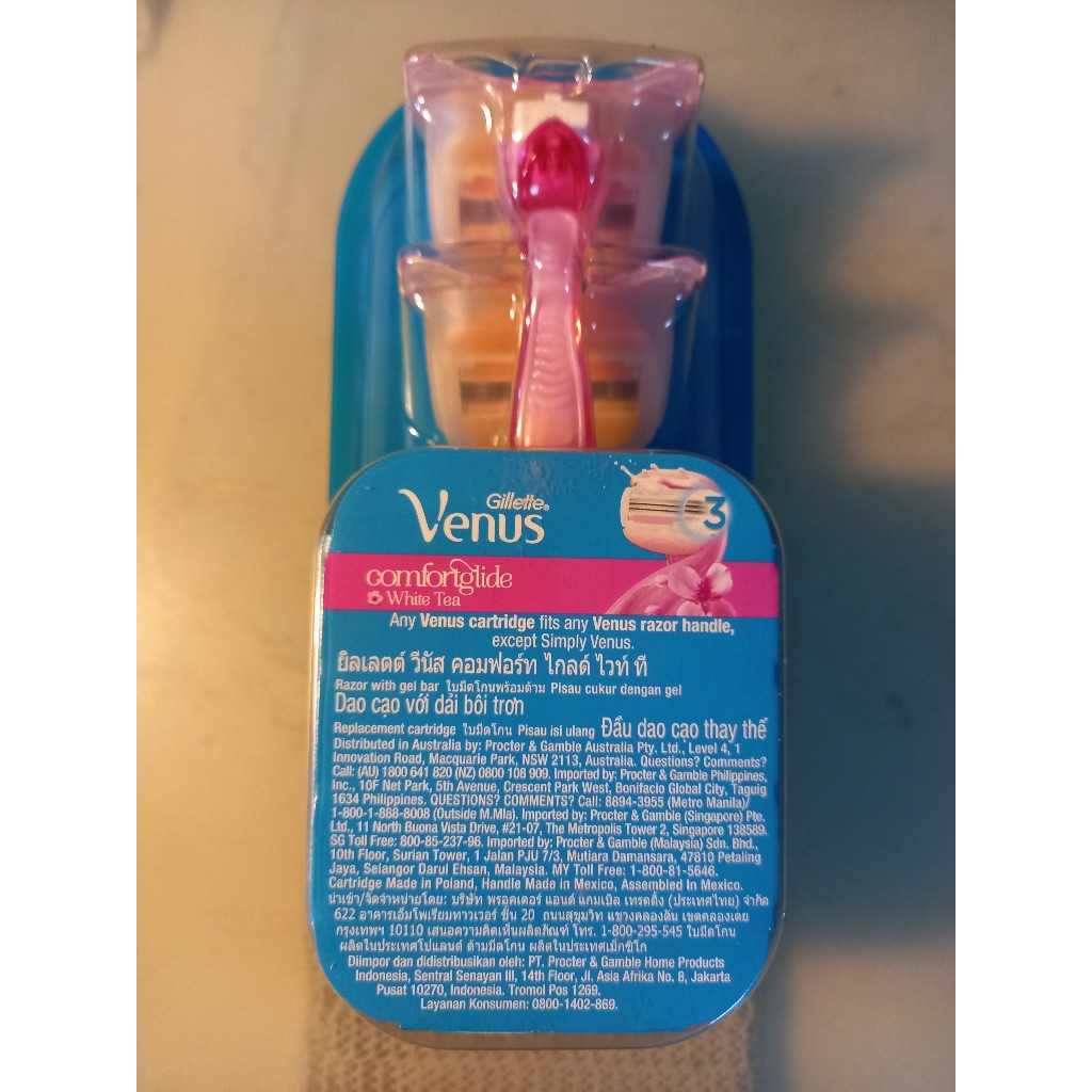 Jual Alat Cukur : Gillette Venus Comfort Glide White Tea Razor (1 + 2 ...