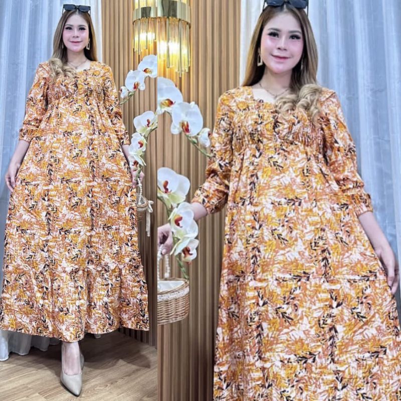 Jual DRESS BATIK SOGAN KERUT RENDA ORI PAYET BLINK MOTIF MONOCHROME ...