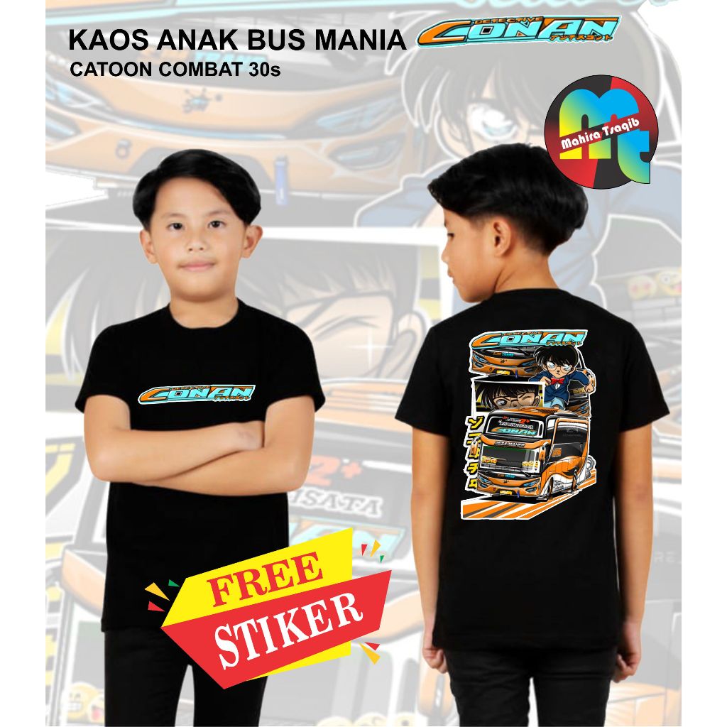 Jual KAOS ANAK BUS MANIA CONAN FREE STIKER | Shopee Indonesia