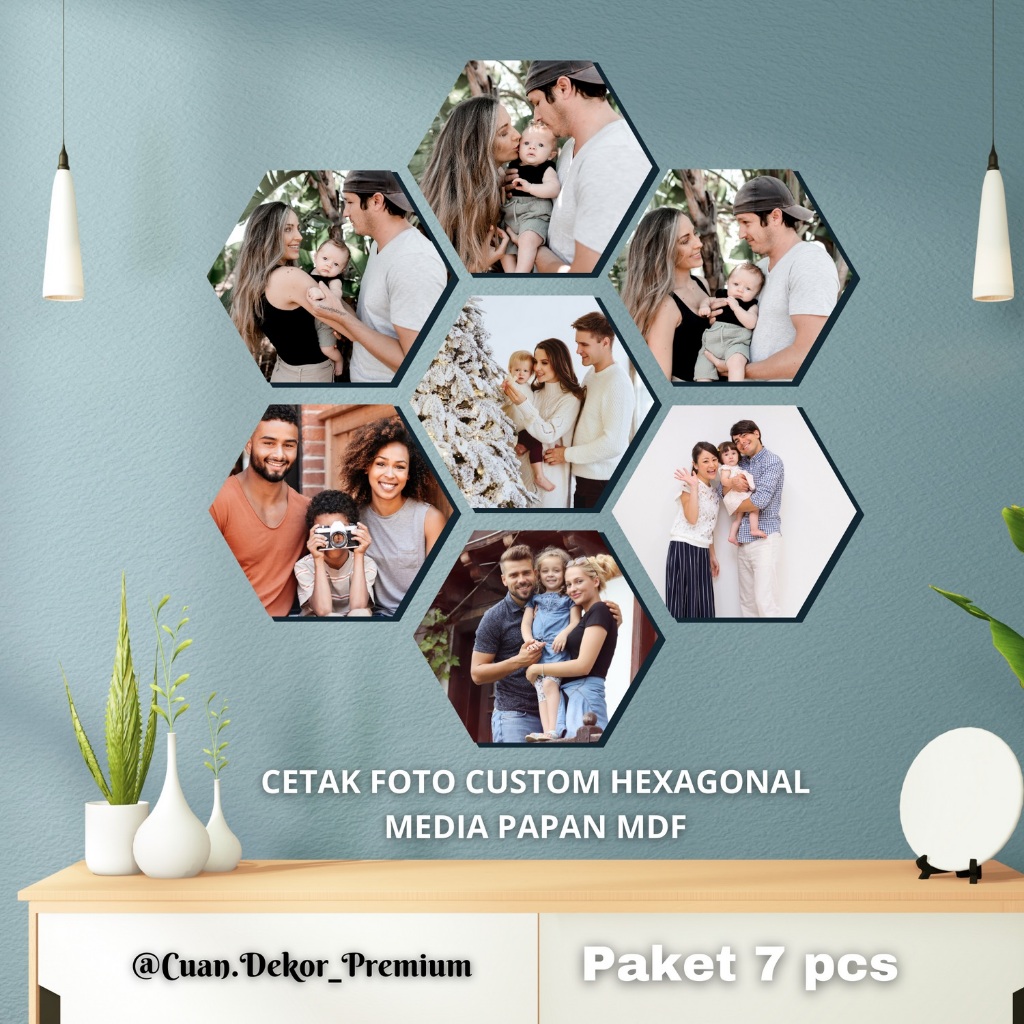 Jual Cetak Foto Hexagonal Free Bingkai isi 7 Pcs Paket hemat - Cetak ...