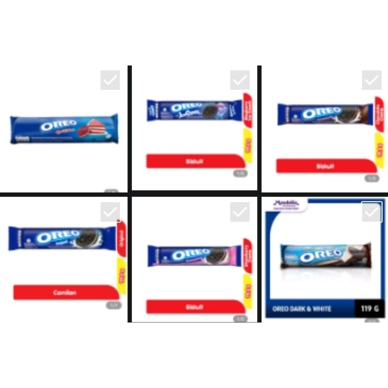 Jual Biskuit Oreo All Variant isi 119.6 Gram dan Aneka Snack Cemilan ...