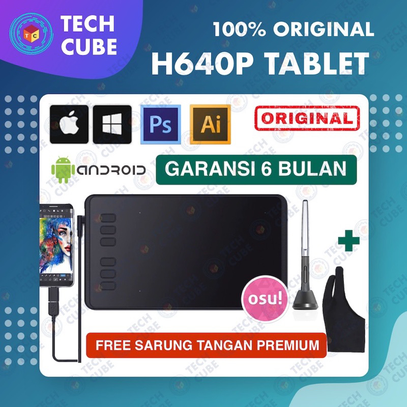 Jual Huion H640P Drawing Digital Graphic Pen Tablet OSU Game Design ...