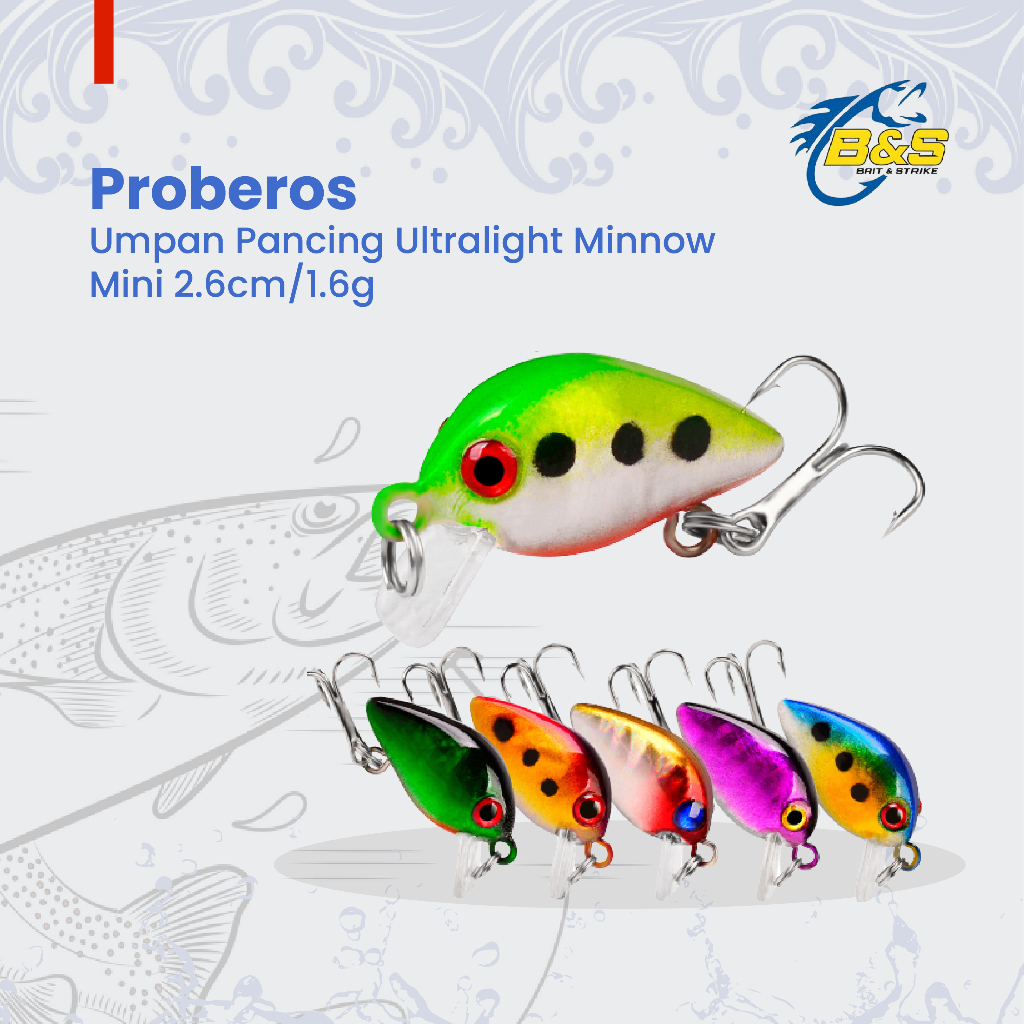 Jual PROBEROS Umpan pancing Ultralight lure minnow mini 2.6cm/1.6g ...