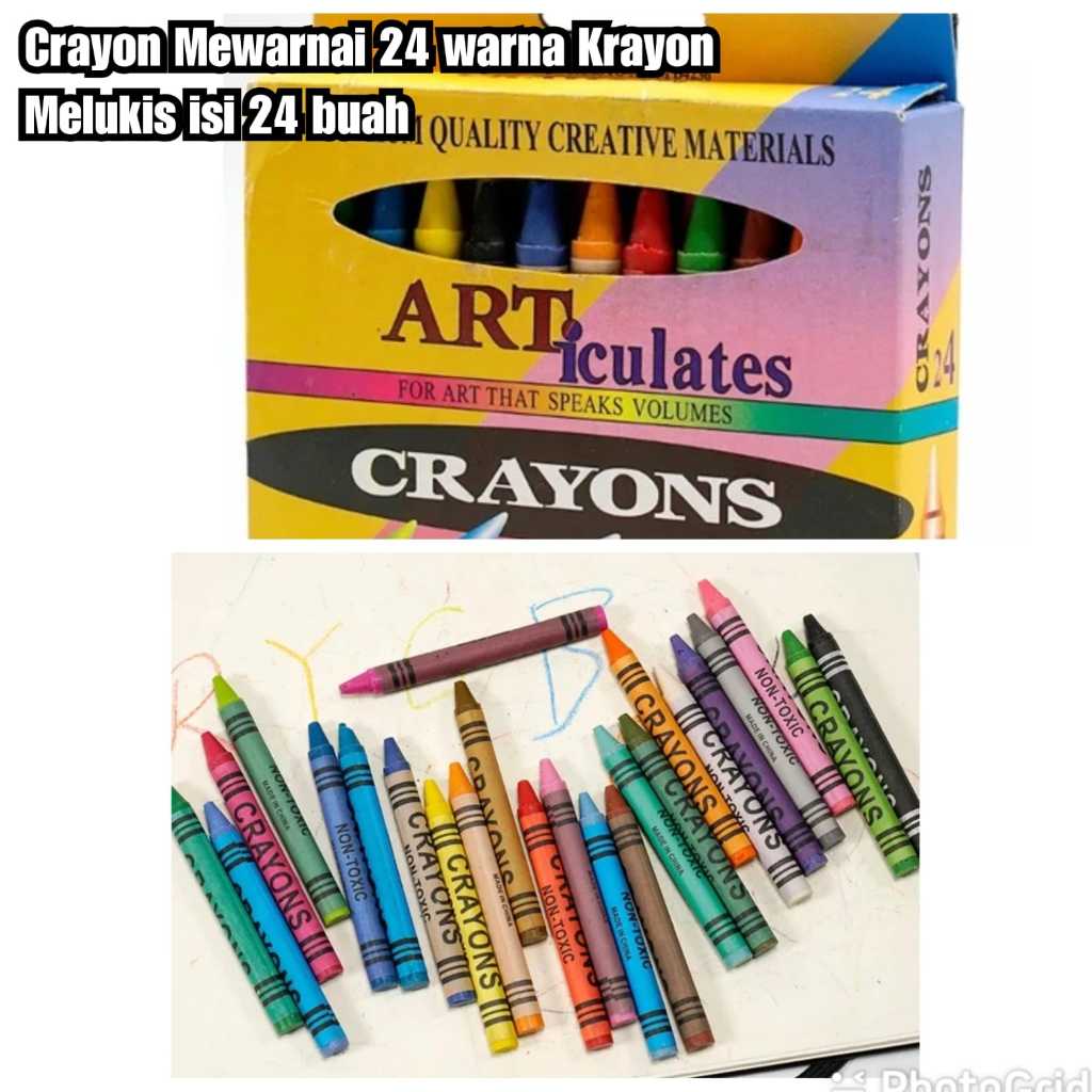 Jual krayon melukis anak crayon mewarnai 24 buah Crayon mewarnai 24 ...
