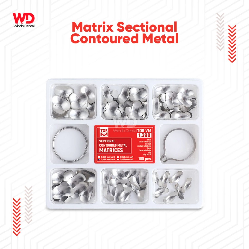 Jual Sectional Contoured Matrix Metal Band Wedges Set Isi 100 / Matriks ...