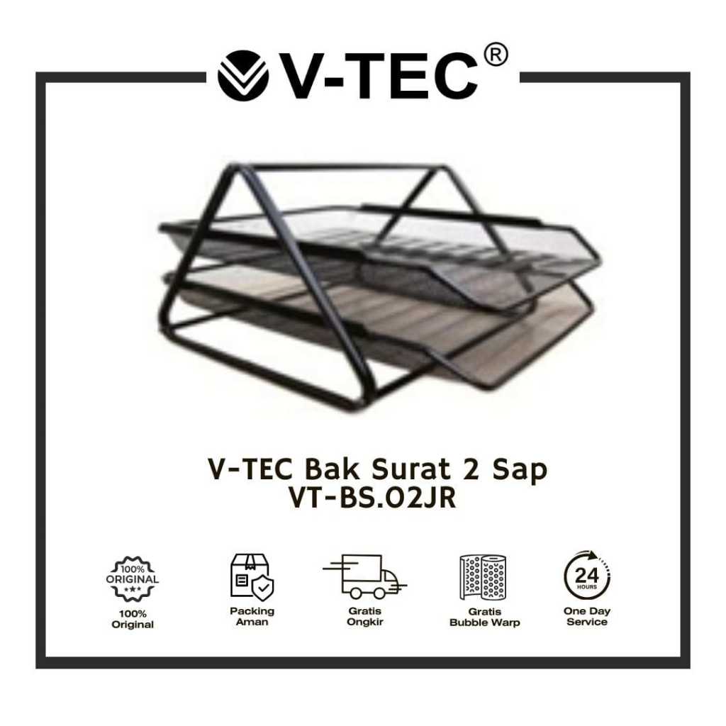 Jual V-TEC Bak Surat Susun Jaring Hitam / document tray | Shopee Indonesia
