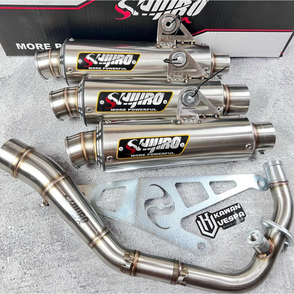 Jual knalpot Shijiro M3 Long inlet 38 45 50 vespa sprint prima s125 LX ...