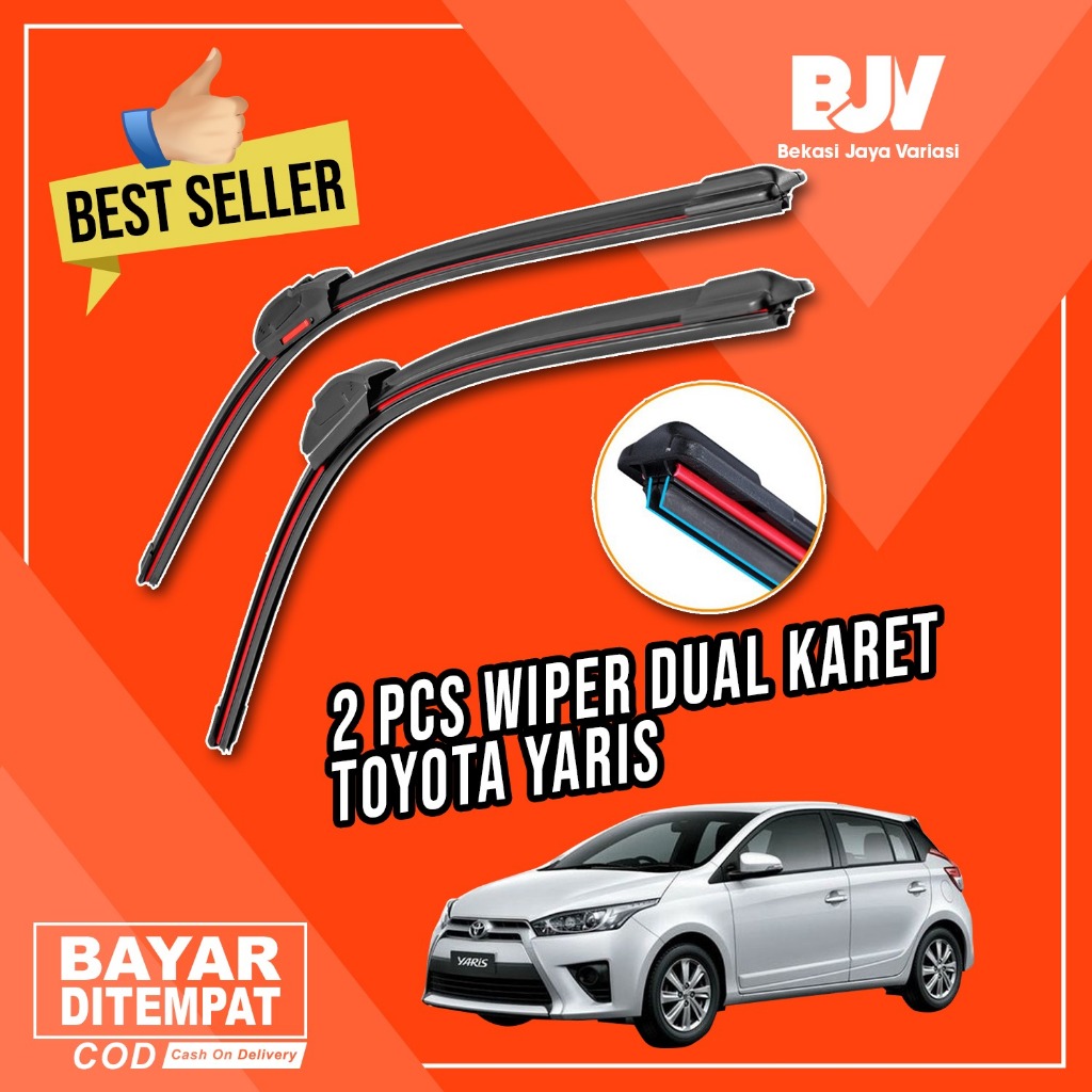 Jual Wiper Mobil Dual Blade - Toyota All New Yaris 2013 - 2022 - Wiper Frameless Dua Karet ...