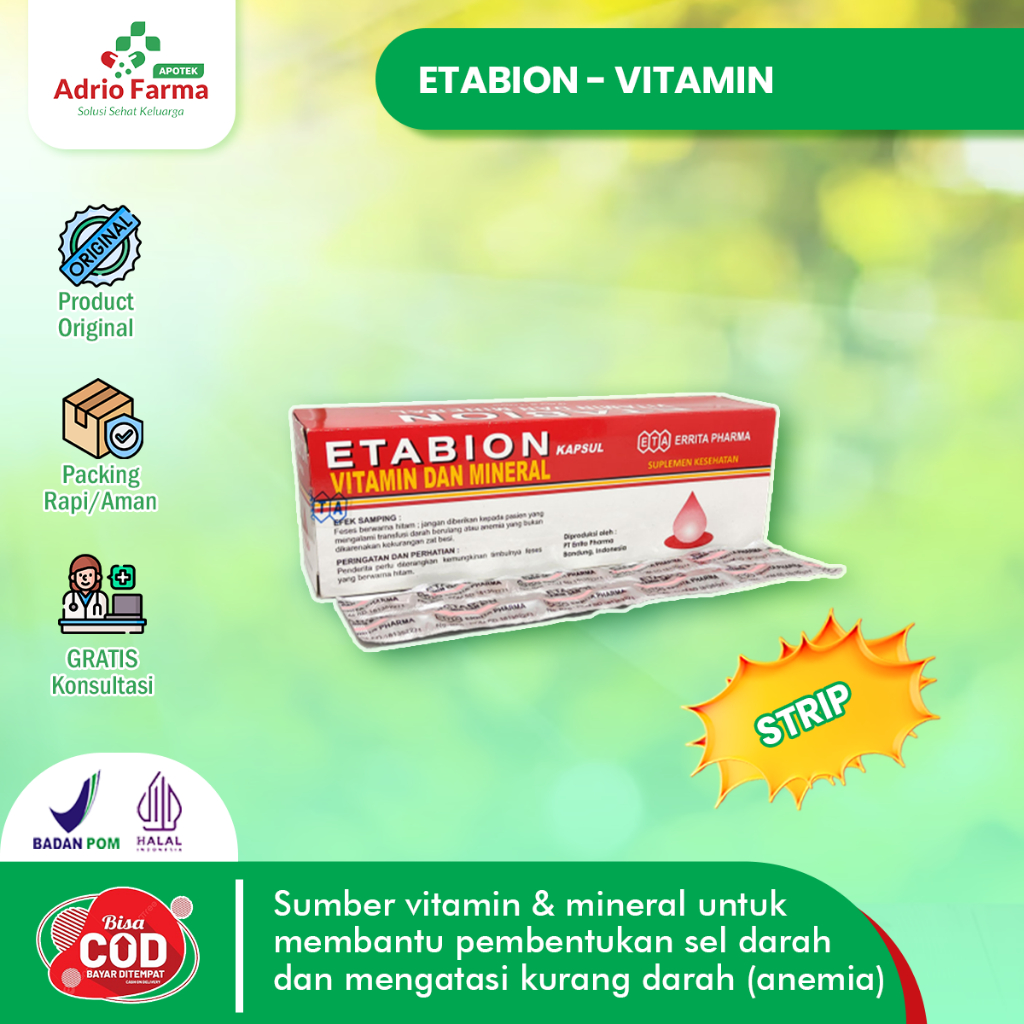 Jual ETABION - VITAMIN & MINERAL Strip @ 10 Kapsul - Suplemen Sumber ...
