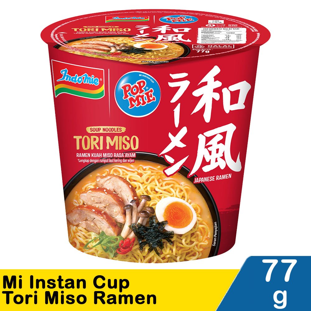 Jual Indomie Pop Mie Japanese Ramen Tori Miso / Tori Kara Cup 77gram | Shopee Indonesia
