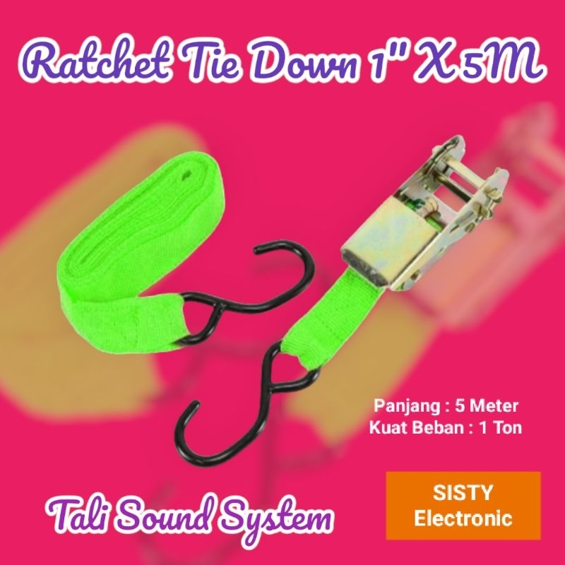 Jual Tali Krek Sound System 1" x 5 Meter RACTCHET TIE DOWN Cargo ...