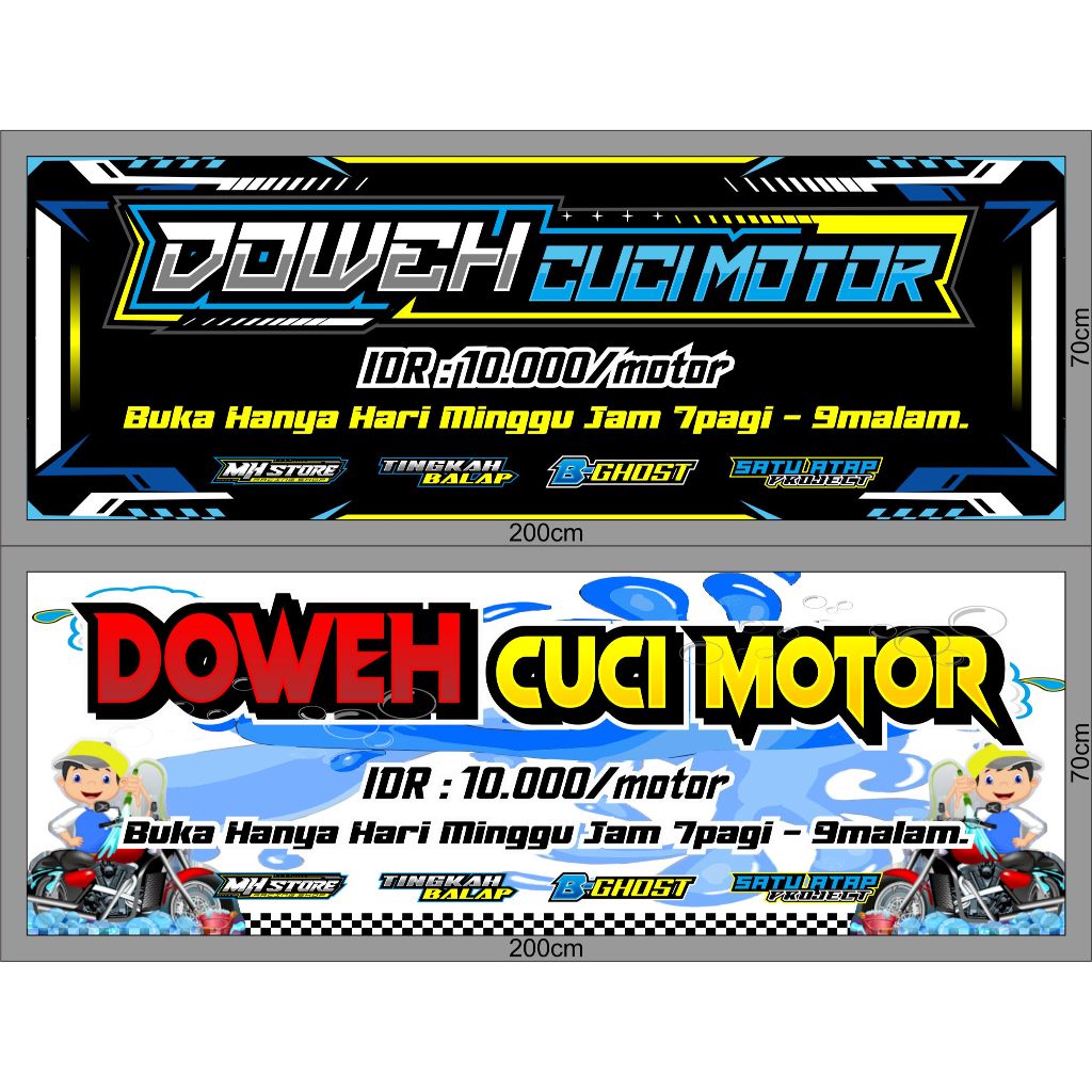 Jual cetak banner cuci motor ukuran 200x100cm | Shopee Indonesia