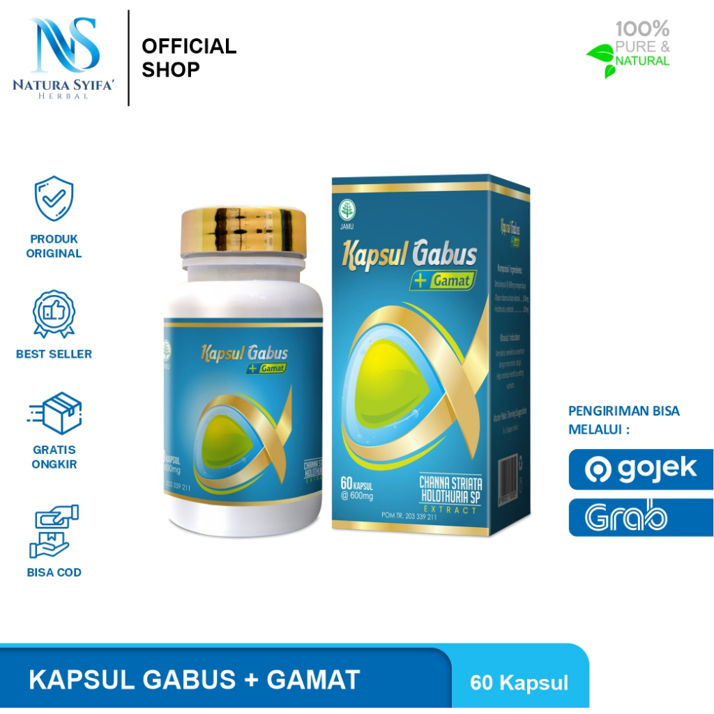 Jual Natura Syifa Herbal - Kapsul Gabus Plus Gamat - Ekstrak Ikan Gabus - Luka Pasca Operasi ...