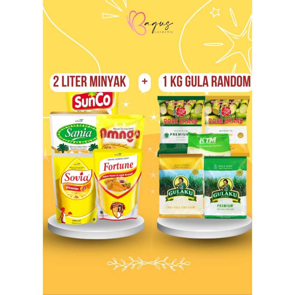 Jual ( JATIM ) PAKET Sembako Minyak Goreng 2 Liter + Gula Kemasan 1 kg ...
