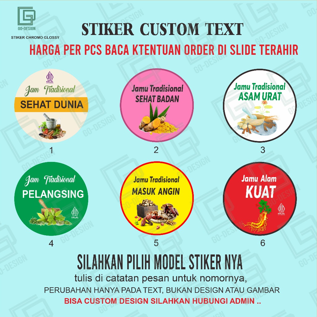 Jual CETAK STIKER CUSTOM JAMU TRADISIONAL PER PCS | Shopee Indonesia
