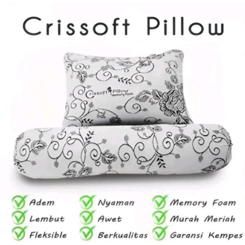 Jual Bantal Guling Hotel Empuk Crissoft Pillow Memory Foam | Shopee ...