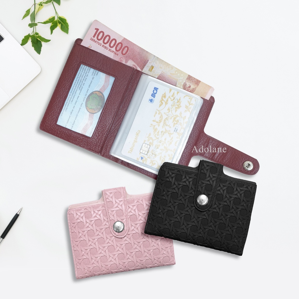 Jual ADOLANE 050 DOMPET KANCING MOTIF ANYAMAN EMBOS / DOMPET MINI ...