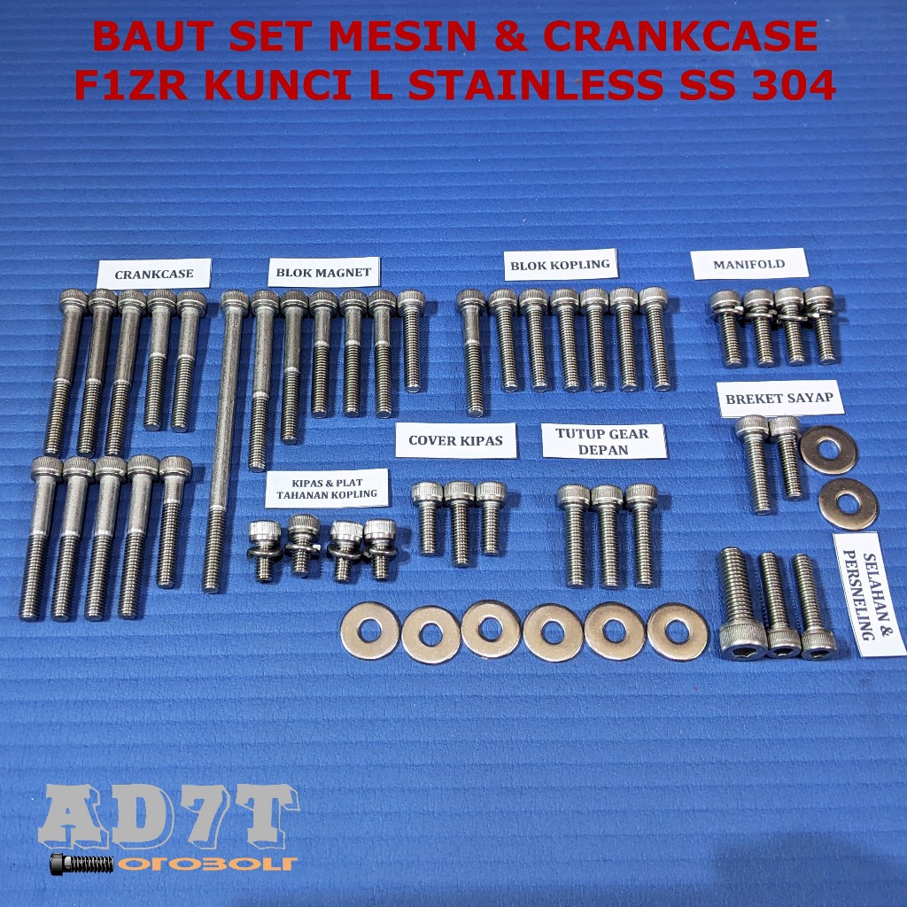Jual Baut Blok Fizr Baut L Set Mesin F1zr Fizr Full Stainless | Shopee Indonesia