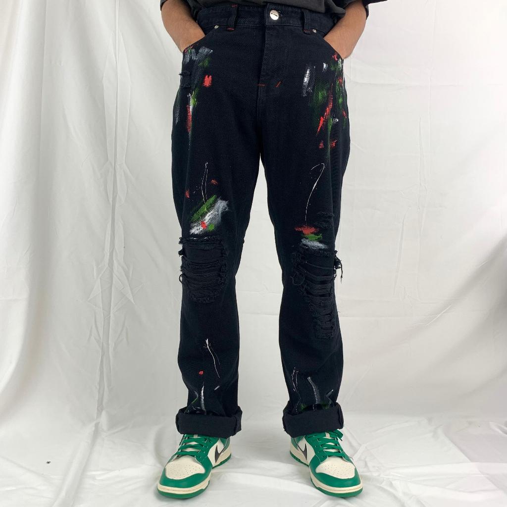 Jual Ham Jeans Reguler Patch Splatter of Rainbow 100% Authentic ...
